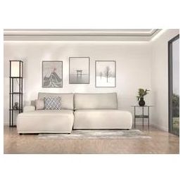 Ecksofa Trendmanufaktur "Fordon II, Schlafsofa mit Bettkasten, Couch in L-Form, Breite 250 cm", grau (sandgrau), B:250cm H:82cm T:167cm, 100% Polyester, Sofas, in Struktur LUMOS, 3D-Effekt, sandgrau, Armlehne links