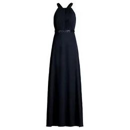 Abendkleid Vera Mont "Damen Abendkleid rückenfrei", Damen, Gr. 40, Normalgrößen, blau (night sky), Chiffon, Obermaterial: 100% Polyester. Futter: 100% Polyester., festlich, ausgestellt lang, amerikanischer Ausschnitt, Kleider, Pailletten