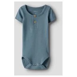 Kurzarmbody name it "NBMKAB SS BODY NOOS", Baby, Gr. 50, N-Gr, spring lake (blank), Obermaterial: 57% Baumwolle, 38% Modal, 5% Elasthan, unifarben, regular fit normal, Rundhals, Bodys