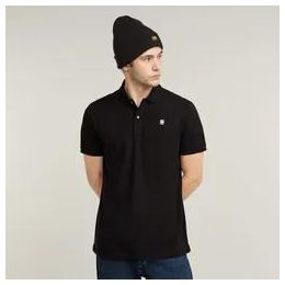 G-Star Raw Poloshirt G-STAR "Dunda slim fit", Herren, Gr. M, schwarz (dk schwarz), Obermaterial: 95% Baumwolle, 5% Elasthan, slim fit, Shirts, Logoprägung auf der Brust