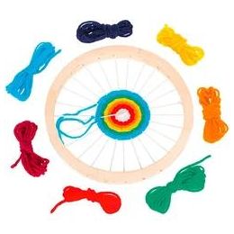 Kreativset goki "Webrahmen rund 18 cm", natur, Kreativsets, KinderH:1,8cm Ø:18cm, Holz, H:1,8cm Ø:18cm