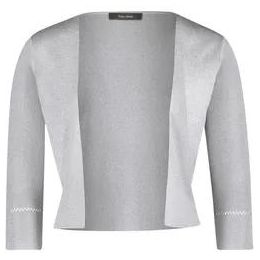 Strickjacke Vera Mont "Damen Strickbolero ohne Verschluss", Damen, Gr. XS, bunt (grau, silber), Strick, Obermaterial: 80% Viskose, 20% Polyester metallisiert., figurumspielend normal, Strickjacken, Glitzer