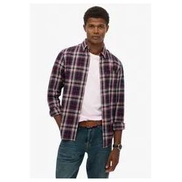 Langarmhemd Superdry "VINTAGE CHECK SHIRT", Herren, Gr. XXL, N-Gr, grace check navy, Web, Obermaterial: 100% Baumwolle, kariert, regular fit, Hemden