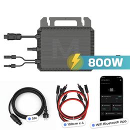 MARSTEK Mikro-Wechselrichter 800 W MST-MI0800 f&uuml;r Balkonkraftwerk, IP67 wetterfest, Plug&Play Installation, 2 MPPT, Bluetooth WIFI, inkl. 5m Anschlusskabel, 4x 1m Solar-Verl&auml;ngerungen, Micro Inverter