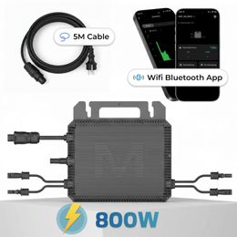 MARSTEK Mikro-Wechselrichter 800 W MST-MI0800 f&uuml;r Balkonkraftwerk, IP67 wetterfest, Plug-&-Play Installation, 2 MPPT, Bluetooth & WIFI, inkl. 5 m Anschlusskabel, Micro Inverter