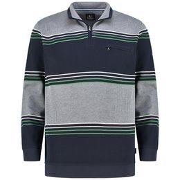 Gro&szlig;e Gr&ouml;&szlig;en Hajo Sweatshirt mit Streifen Farbe marine Gr&ouml;&szlig;e: 3XL