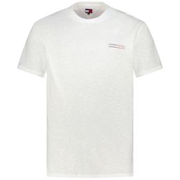 Große Größen Tommy Jeans T-Shirt mit Label-Print Farbe natur Größe: 6XL