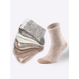 wäschepur wäschepur Damen Damen-Socken, camel-gemustert, Größe 35-38