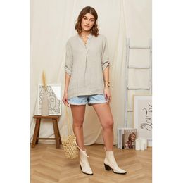 Rodier Lin Leinen-Bluse in Taupe - 72% | Gr&ouml;&szlig;e L/XL | Damen-blusen