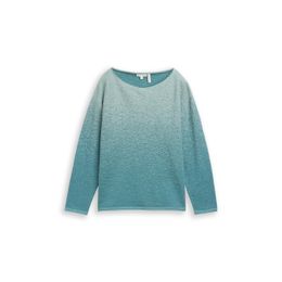 Tom Tailor Damen Loose Fit Strickpullover mit Farbverlauf, gr&uuml;n, Farbverlauf, Gr. M