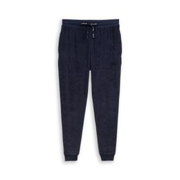 Tom Tailor Herren Pyjama-Hose mit Struktur, blau, Uni, Gr. 48