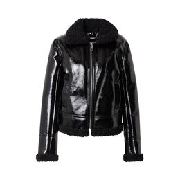 Guess - Jacken & Mäntel 'LS ANDREA FAUX SHEARLING JKT' Damen Größe XL schwarz