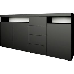 borchardt M&ouml;bel borchardt M&ouml;bel Highboard &raquo;Kapstadt&laquo; Breite 200 cm schwarz Spanplatte