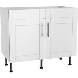 OPTIFIT Sp&uuml;lenschrank &raquo;Ahus&laquo; Breite 100 cm wei&szlig; wei&szlig;, B/H/T: 100cm x 87cm x 58,4cm, T&uuml;ren: 2 Stk.