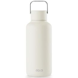 Equa Trinkflasche &raquo;Timeless Off-White&laquo; Leichtgewicht aus Edelstahl, Tragegriff wei&szlig; Edelstahl 600ml