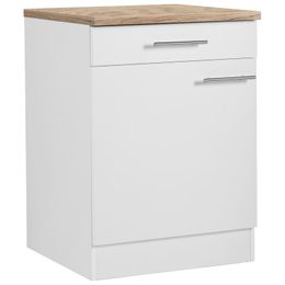 Optifit Unterschrank &raquo;Mini&laquo;, Breite 60 cm wei&szlig;/wildeichefarben wei&szlig;