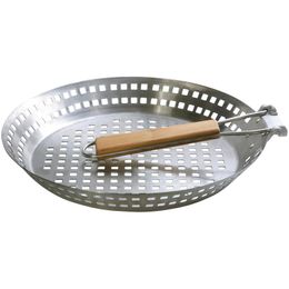 Hecht INTERNATIONAL Grillpfanne Edelstahl Ø 32 cm silberfarben