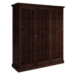 Pharao24.de Kleiderschrank Massivholzschrank mit Metallgriffen auf Sockel