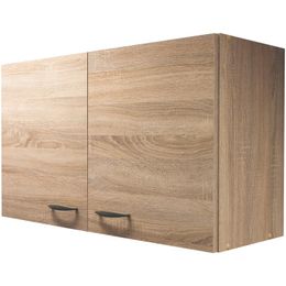Flex-Well H&auml;ngeschrank &raquo;Bergen&laquo; (B x H x T) 100 x 54,8 x 32 cm braun Holzwerkstoff