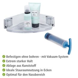 Wenko Eckregal &raquo;Vacuum-Loc Quadro&laquo; 1 Etage silber ABS-Kunststoff, Edelstahl Extrem starker Halt ohne bohren