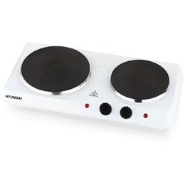 Hyundai Doppelkochplatte &raquo;EP310W&laquo; 2500W, 2 Gussplatten: &Oslash; 18,5 cm/1500W; 15,5 cm /1000W, Thermosicherung wei&szlig; Einheitsgr&ouml;&szlig;e