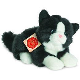 HERMANN TEDDY ORIGINAL Kuscheltier &raquo;Katze liegend schwarz/wei&szlig;, 20 cm&laquo; zum Teil aus recyceltem Material schwarz Kuscheltier