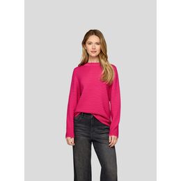 Rundhalspullover Rabe, Damen, Gr. 40, rosa (malve), Rippstrick, Obermaterial: 50% Baumwolle, 50% Polyacryl, Strukturmuster, gestreift, regular fit taillenbedeckt, Rundhals, Pullover, mit Streifen Muster