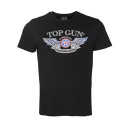 T-Shirt Top Gun "TG22031", Herren, Gr. 48S, schwarz, Obermaterial: 95% Baumwolle / 5% Elasthan, Shirts T-Shirt