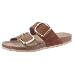 Pantolette ANISTON SHOES, Damen, Gr. 36, grau (taupe, braun), Veloursleder, Schuhe, Sommerschuh, Hausschuh - NEUE KOLLEKTION