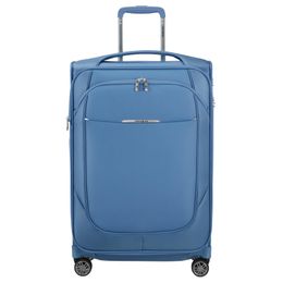 Weichgepäck-Trolley Samsonite "RE-LITE, verschiedene Größen und Farben", Gr. B/H/T: 44cm x 67cm x 30cm 79 l, blau (capri blau), Polyester, Koffer, Reisekoffer TSA-Schloss Stickerbogen Volumenerweiterung Laptopfach