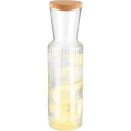 APS Karaffe &raquo;Lines&laquo; 900 ml, abnehmbarer Kork-Deckel transparent Glas 900ml