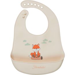Lätzchen Sterntaler "Silikonlätzchen Fuchs Filou", Baby, lichtgrau, Kunststoff, Lätzchen