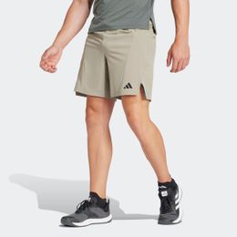 Shorts adidas Performance "D4T SHORT", Herren, Gr. XXL, Lang, grün (silber pebble), Obermaterial: 87% Polyester, 13% Elasthan, Hosen