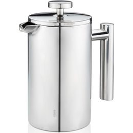 French Press Kanne Gefu "Kaffeebereiter GUSTAVO, 600 ml", silber, B:16,5cm H:18cm T:9cm, Kaffeemaschinen, Kaffeebereiter, Einfaches Zubereiten von duftendem Kaffee und Tee