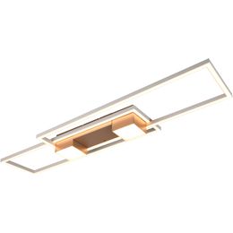 Trio LEUCHTEN LED Deckenleuchte "ALBANY LED Deckenlampe 37W 4300 Lumen warmweiß bis kaltweiß 2700-6500K", braun (coffee), 1, H: 8cm, 1 Stk., Leuchten, Fernbedienung, Lichtfarbe einstellbar, Memory, Nachtlicht, dimmbar, LED Deckenleuchte