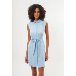 Jeanskleid FRESHLIONS "Leona", Damen, Gr. L, EURO-Größen, blau (hellblau), 100% Lyocell, normal, Kleider, mit tollem Bindeband