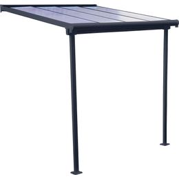 Terrassendach PALRAM - CANOPIA "Sierra", grau (anthrazit), B:230cm T:230cm, Aluminium, Terrassen&uuml;berdachungen, grau, UV-best&auml;ndig