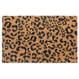Fußmatte Hanse Home "Mix Mats Kokos Leopard Look, Türmatte", braun, B:75cm H:15mm L:45cm, Kokos, Teppiche, Kokos, Schmutzfangmatte, Outdoor, Rutschfest, Innen, Kokosmatte, Flur