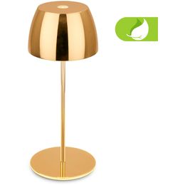 Briloner Leuchten LED Außen-Tischleuchte "Serina Mini", gold (goldfarben), 1, Ø 8cm H: 20cm, Leuchten, Akku Tischlampe, kabellos, IP44, Wohnzimmer, Schlafzimmer, Outdoor