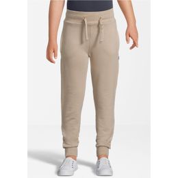 Sweathose NEWLIFE, Mädchen, Gr. 9, EURO-Größen, beige, 97% Viskose, 3% Elasthan, unifarben, Hosen, im lockeren Schnitt
