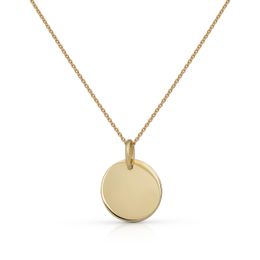 Kette mit Anhänger OROLINO "Gold 375 mit rundem Anhänger 40/42cm lang", gelb, Halsketten, Damen, 45cm, Gold, L: 45 B: 11mm, glänzend, B:11mm