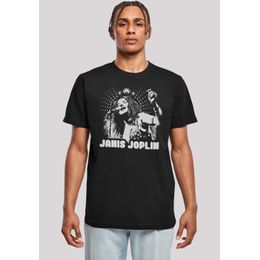 T-Shirt F4NT4STIC "Janis Joplin Spiritual Mono", Herren, Gr. 4XL, schwarz, Obermaterial: 100% Baumwolle, regular fit, Rundhals, ohne Bündchen, Shirts, Herren,Premium Merch,Regular-Fit,Basic,Bandshirt