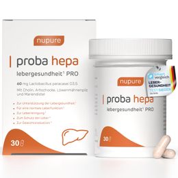 nupure Proba Hepa Lebergesundheit Pro - Darm-Leber-Verbindung; unterst&uuml;tzt Leberfunktion, Fettstoffwechsel & Schutz vor Schadstoffen - 30 Kapseln