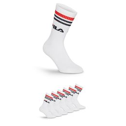 Socken Fila "UNISEX LIFESTYLE PLAIN SOCKS", Herren, Gr. 35-38, weiß, Baumwollmischung, normal, Socken, mit Logo-Schriftzug