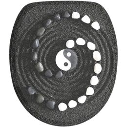 Sanilo WC-Sitz &raquo;Yin Yang&laquo; mit Absenkautomatik, BxL: 37,7 x 42,0 - 47,0 cm schwarz MDF - Mitteldichte Holzfaserplatte