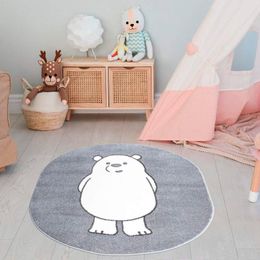 Carpet City Kinderteppich &raquo;ANIME923&laquo; rechteckig 11 mm H&ouml;he Kinderzimmer Teppich Modern mit Mond, Blumen, Wolken, Creme, Multi grau Polypropylen (PP)