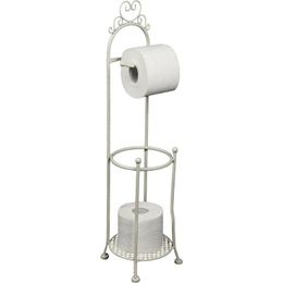 AMBIENTE HAUS Toilettenpapierhalter H&ouml;he 70 cm wei&szlig; Metall