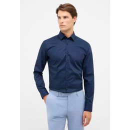 Langarmhemd Eterna "SLIM FIT", Herren, Gr. 38, Normalgrößen, navy, Popeline, 100% Baumwolle, schmal, Manschette, Hemden, NON IRON (bügelfrei)