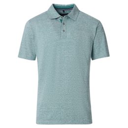 Poloshirt Casamoda "Casamoda Polo-Shirt uni", Herren, Gr. L, blau (t&uuml;rkis), 70% Baumwolle, 30% Leinen, Shirts