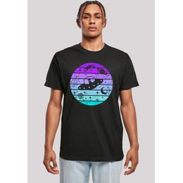 T-Shirt F4NT4STIC "Retro Alien Weltraum Sonnenuntergang", Herren, Gr. 4XL, schwarz, Obermaterial: 100% Baumwolle, regular fit, Rundhals, ohne Bündchen, Shirts, Premium Qualität